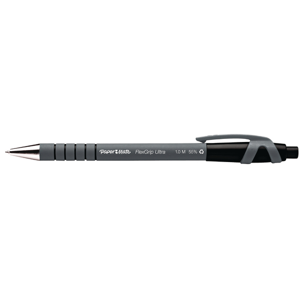Papermate Flexgrip Ultra Black Clip-on retractable ballpoint pen Medium ...