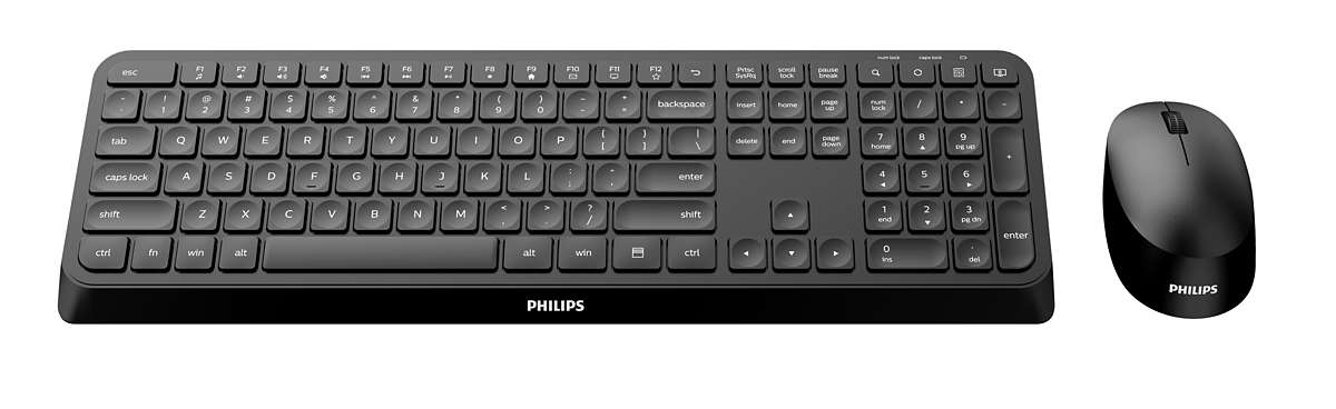 Philips 3000 series SPT6307B/26 keyboard Mouse included RF Wireless ...