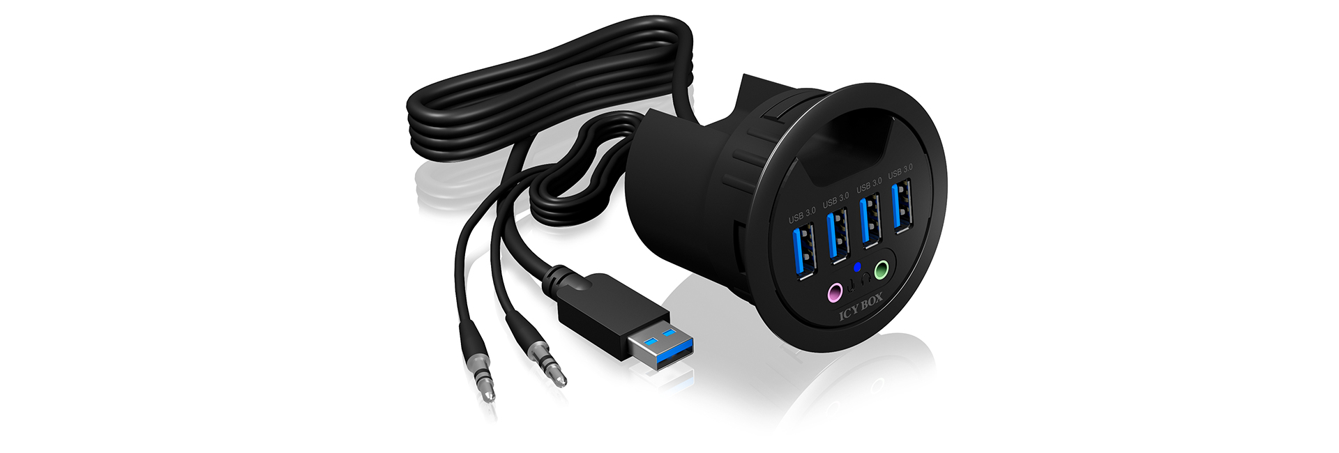 ICY BOX IB-HUB1403A socket-outlet Black