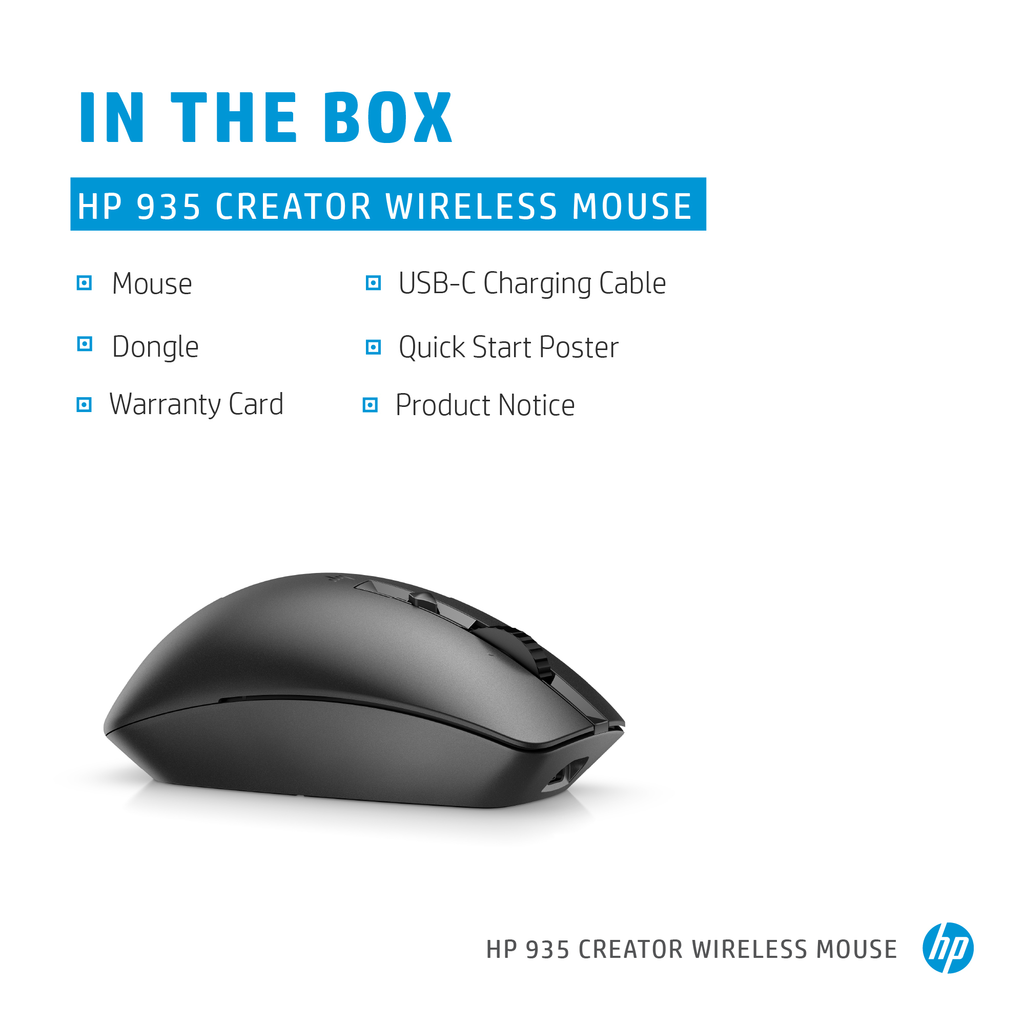 HP 935 Creator mouse Right-hand RF Wireless + Bluetooth Track-on-glass ...