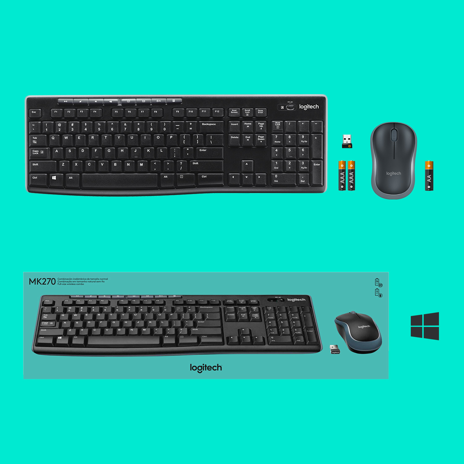 Logitech 920-004508 keyboard Mouse included Home RF Wireless QWERTY US ...