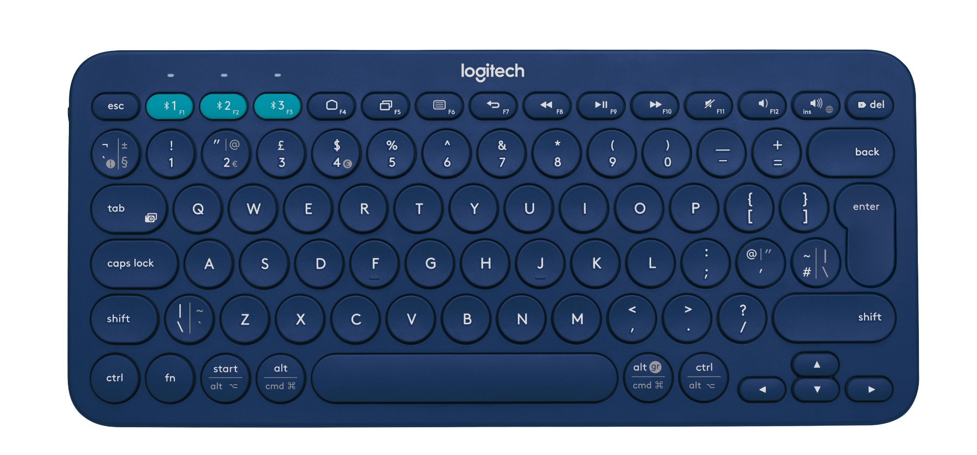 Logitech K380 Multi-Device Bluetooth® keyboard QWERTY English Blue ...