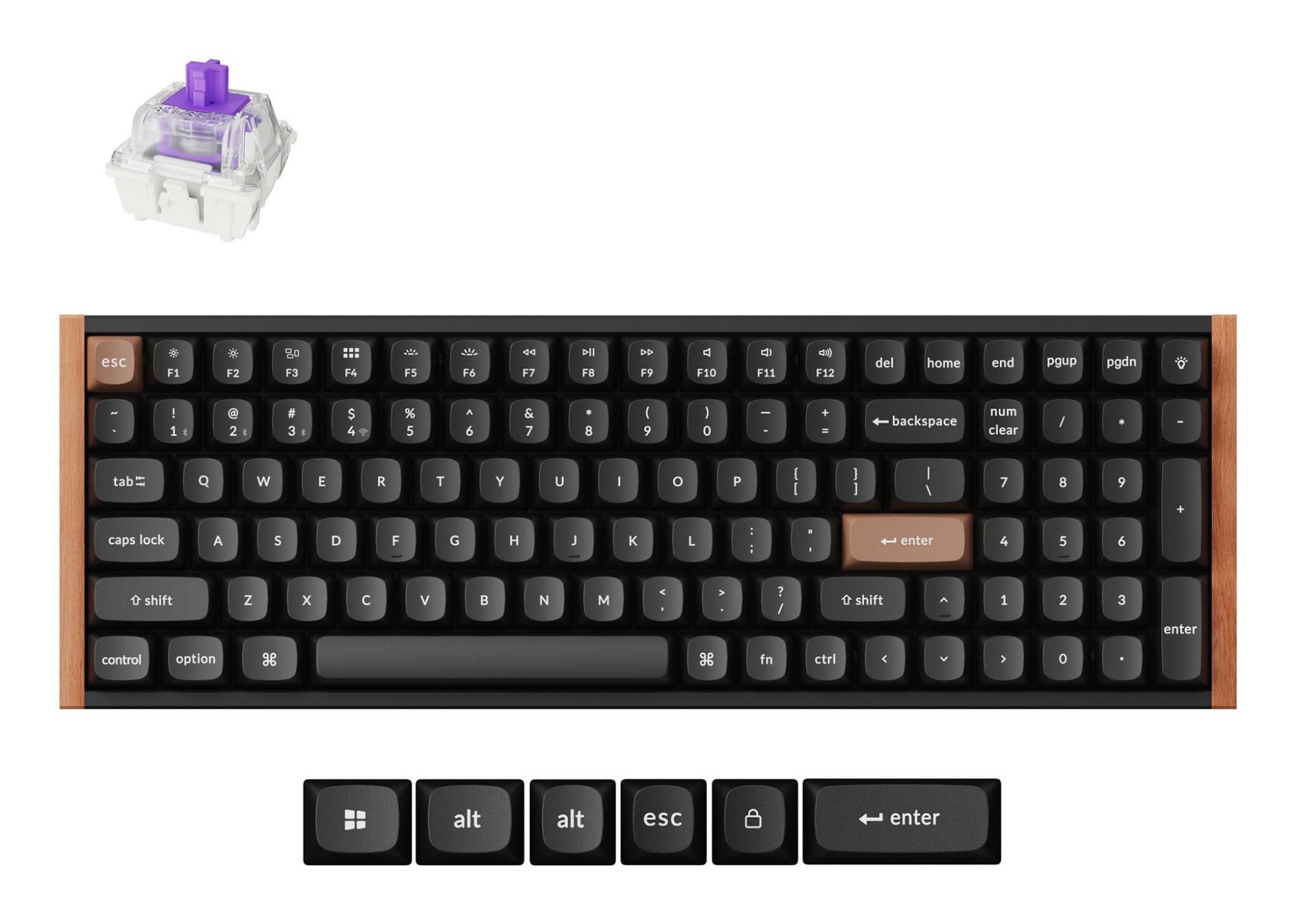 Keychron K4 HE keyboard Universal USB + RF Wireless + Bluetooth Black ...