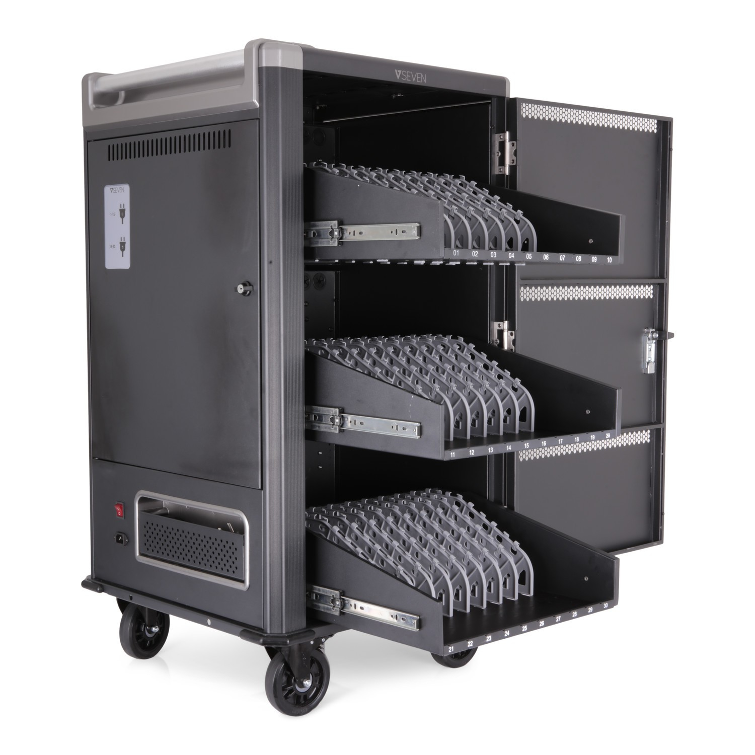 V7 Charge Cart - 30 Devices - Secure, Store and Charge Chromebooks ...