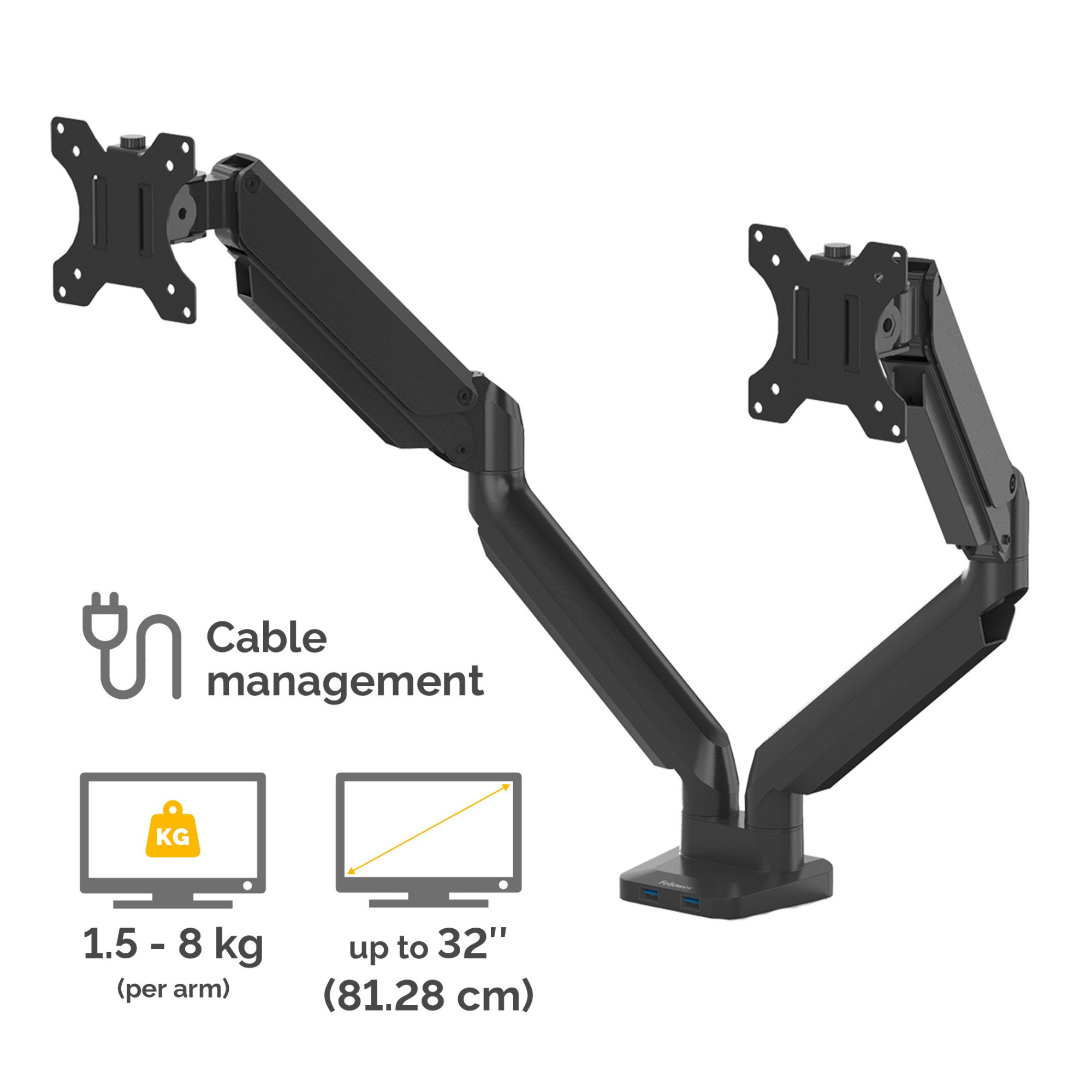 Fellowes Platinum Series Dual Monitor Arm - Monitor Mount for Two 8KG ...