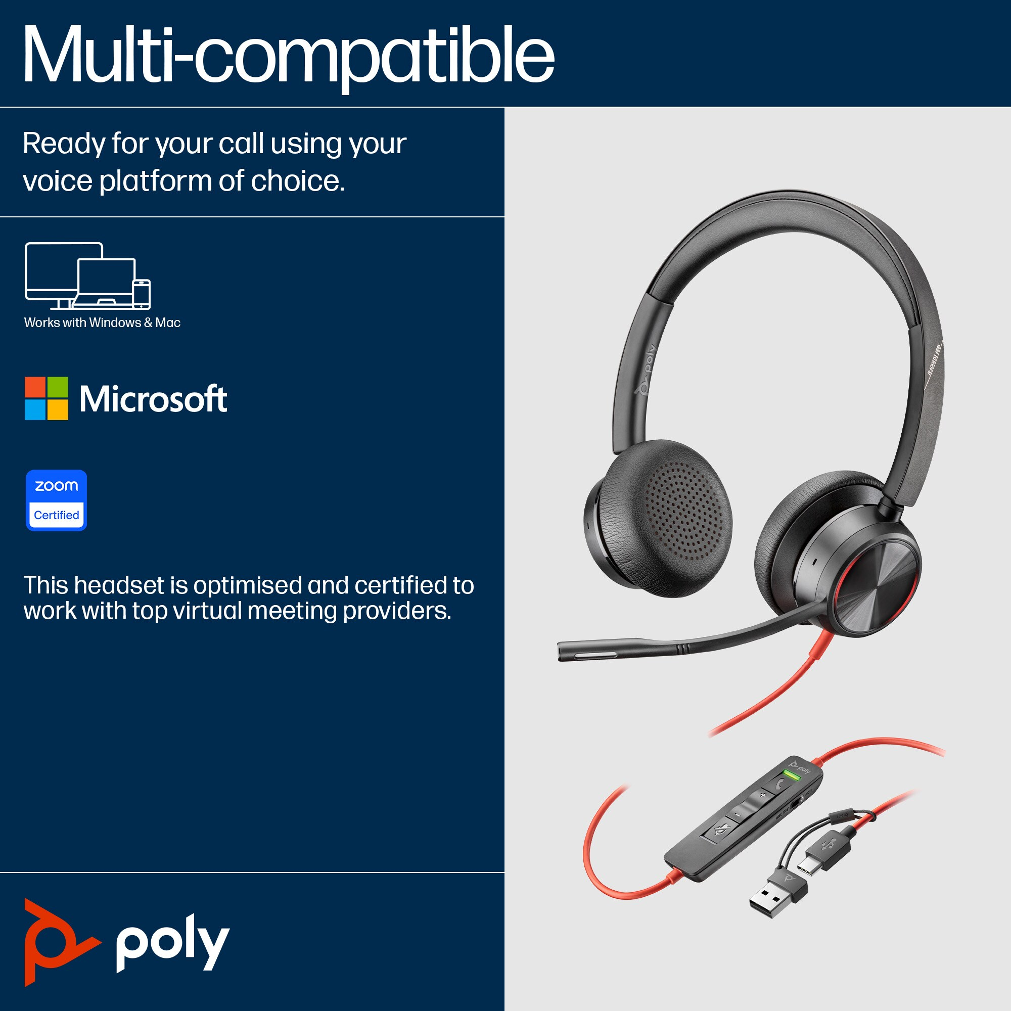 POLY Blackwire 8225 USB-C Headset, 196 in distributor/wholesale stock ...
