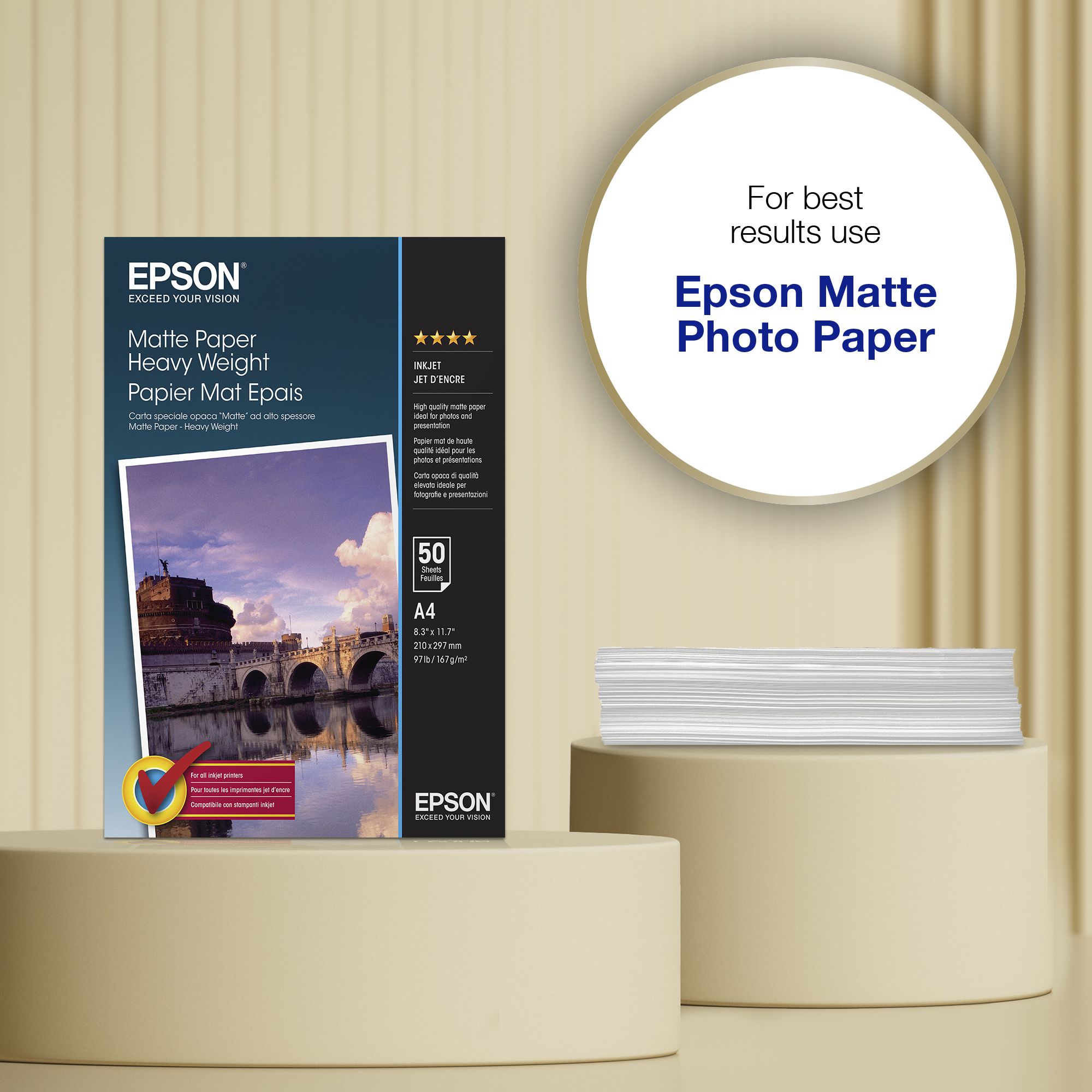 Epson A4 Matte Paper 167gsm, 50 sheets, 765 in distributor/wholesale ...