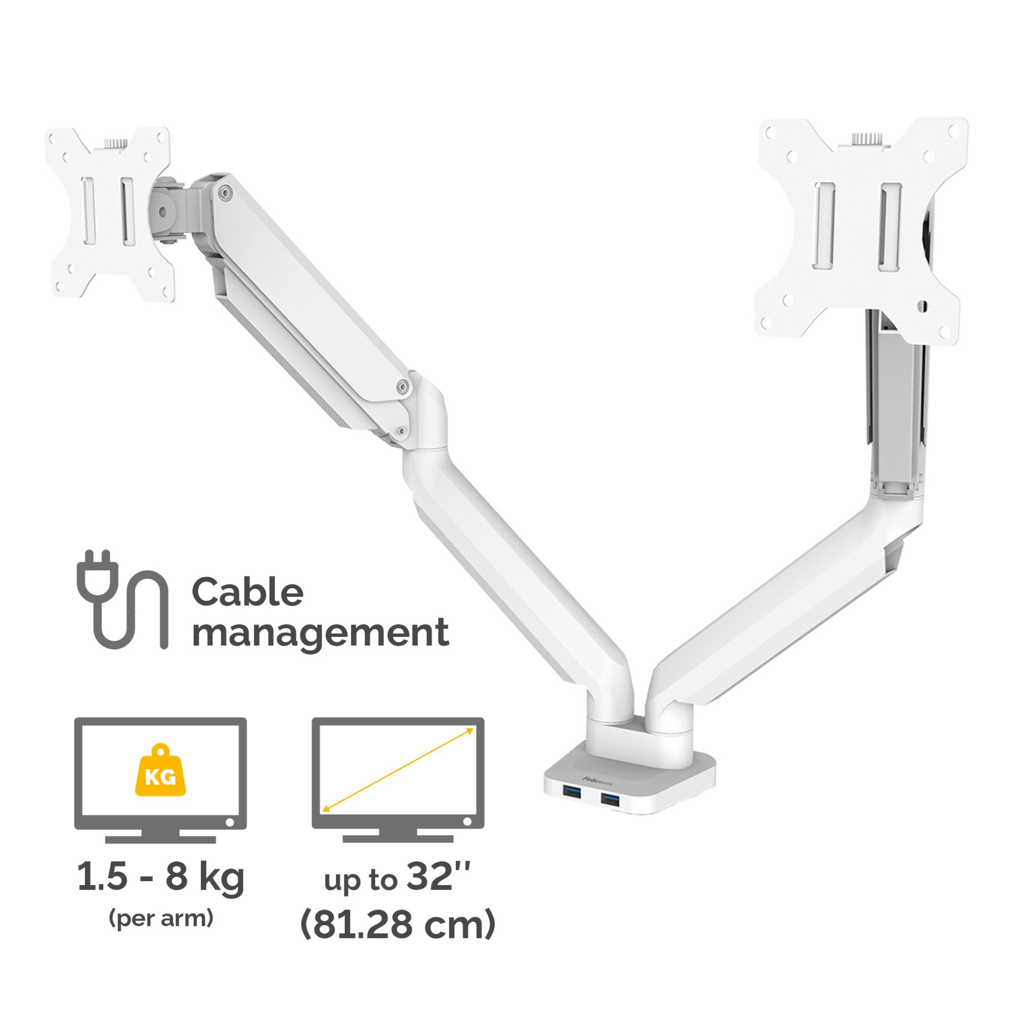 Fellowes Platinum Series Dual Monitor Arm - Monitor Mount for Two 8KG ...