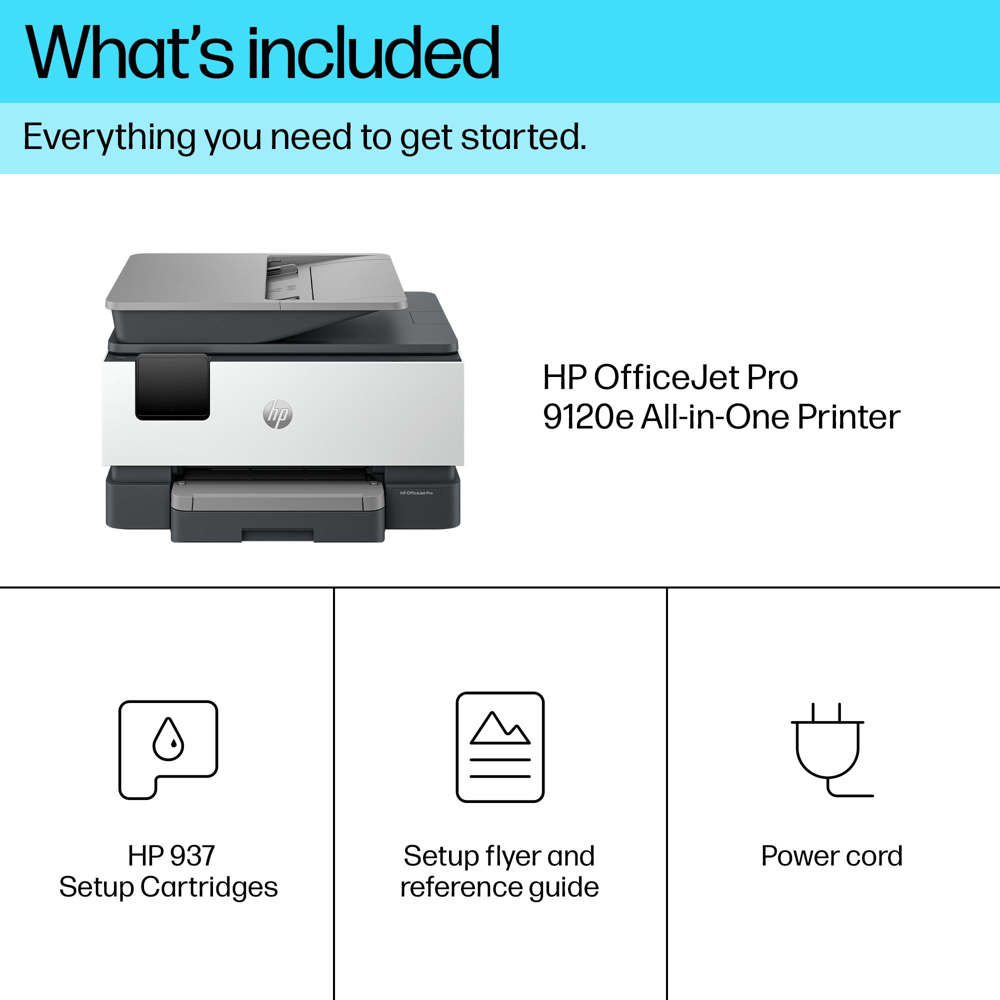 HP OfficeJet Pro 9120e Wireless All-in-One Color Printer, Instant Ink; Two-sided printing, 593 ...