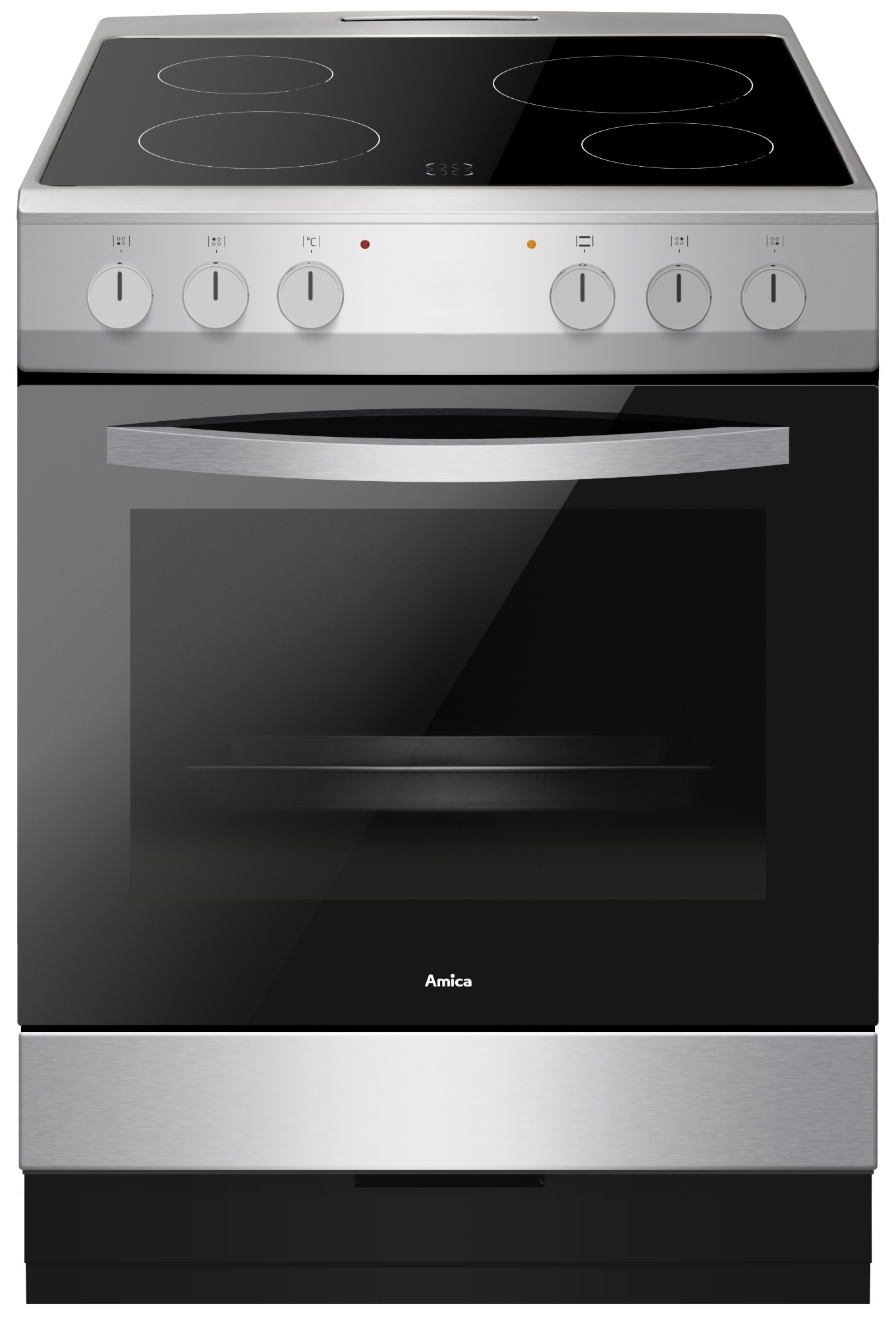 Amica AFC601SS cooker Freestanding cooker Electric Ceramic Black ...