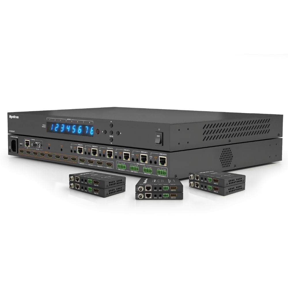 WyreStorm 4K30Hz 8x8 HDBaseT Matrix PoH Includes 8 Receivers 4x ...