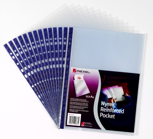 Rexel Nyrex™ Reinforced Top Opening A4 Pocket Clear (25), 256 in ...