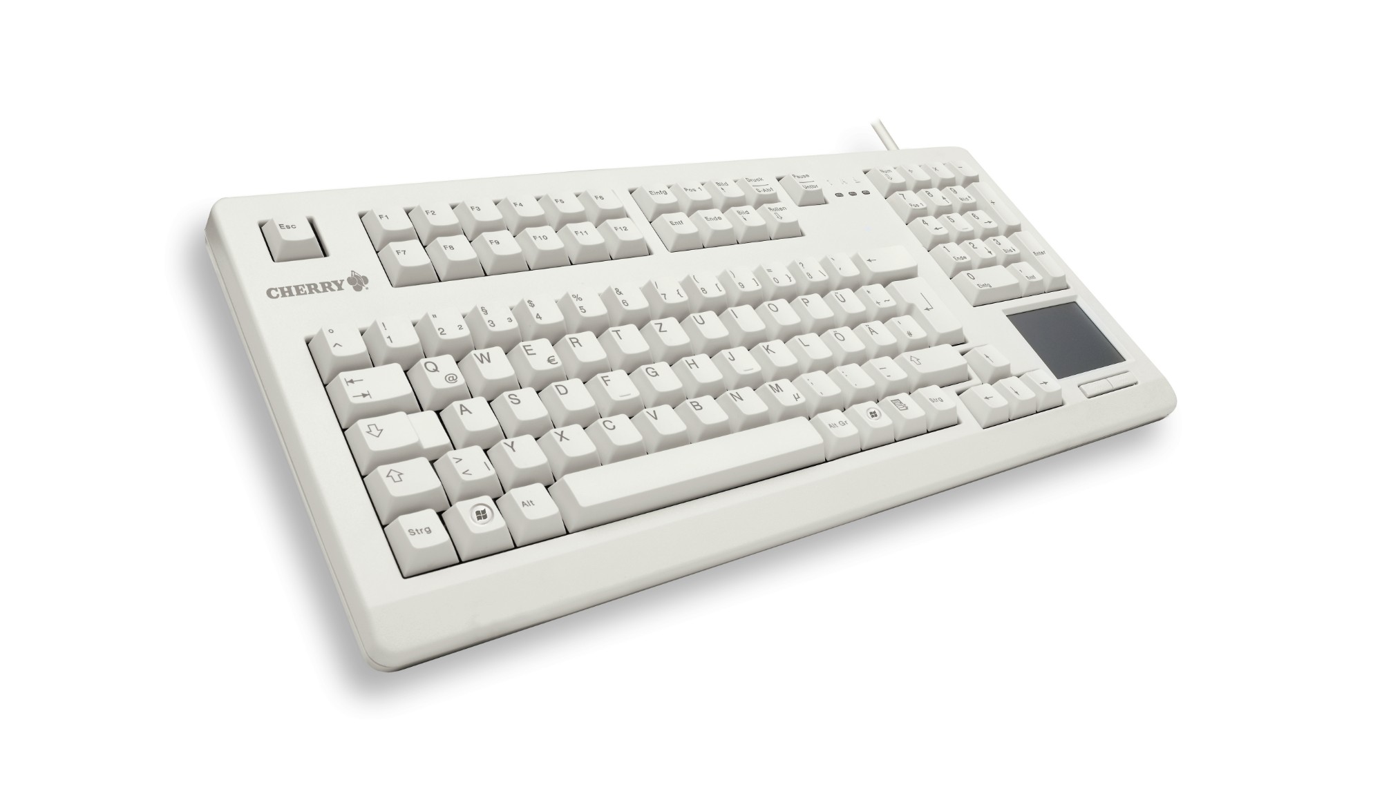 CHERRY TouchBoard G80-11900 Corded Keyboard with Touchpad, Light Grey ...