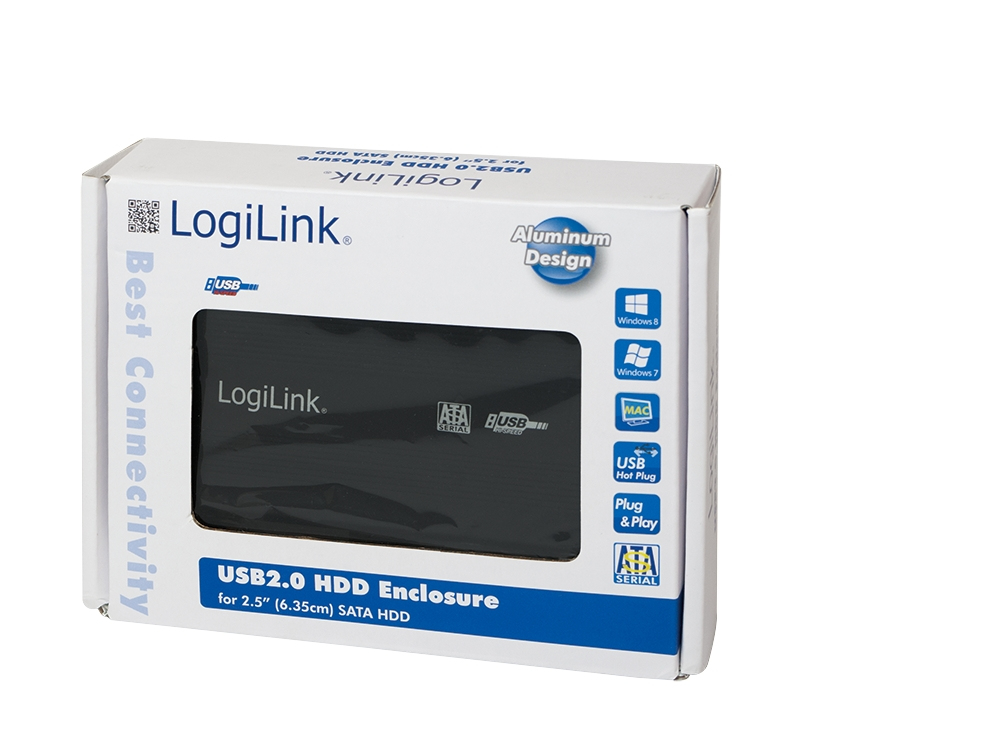 LogiLink UA0041B storage drive enclosure Black 2.5" USB powered, 0 in ...