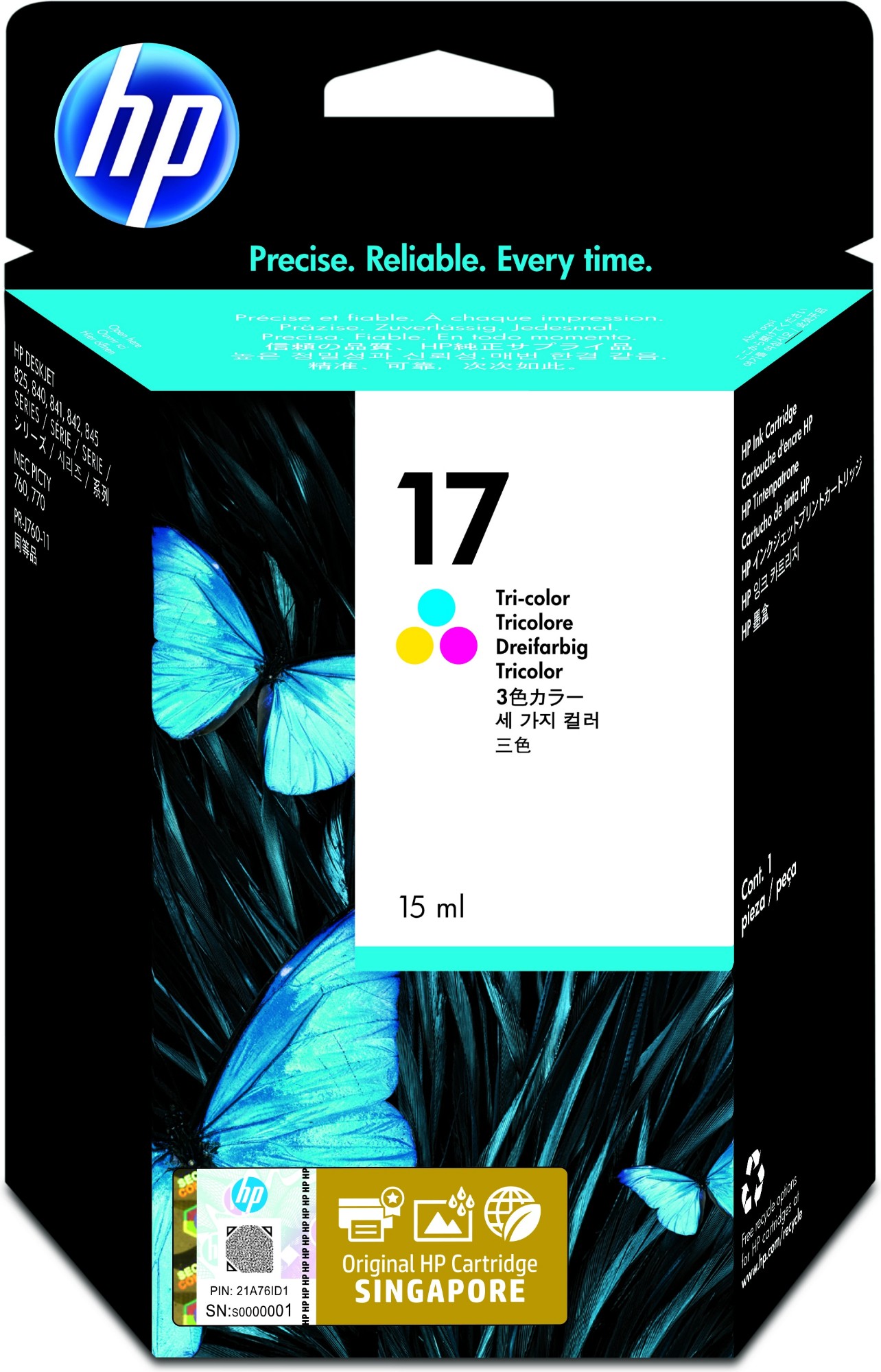 HP 17 Tri-color Original Ink Cartridge, 30 in distributor/wholesale ...