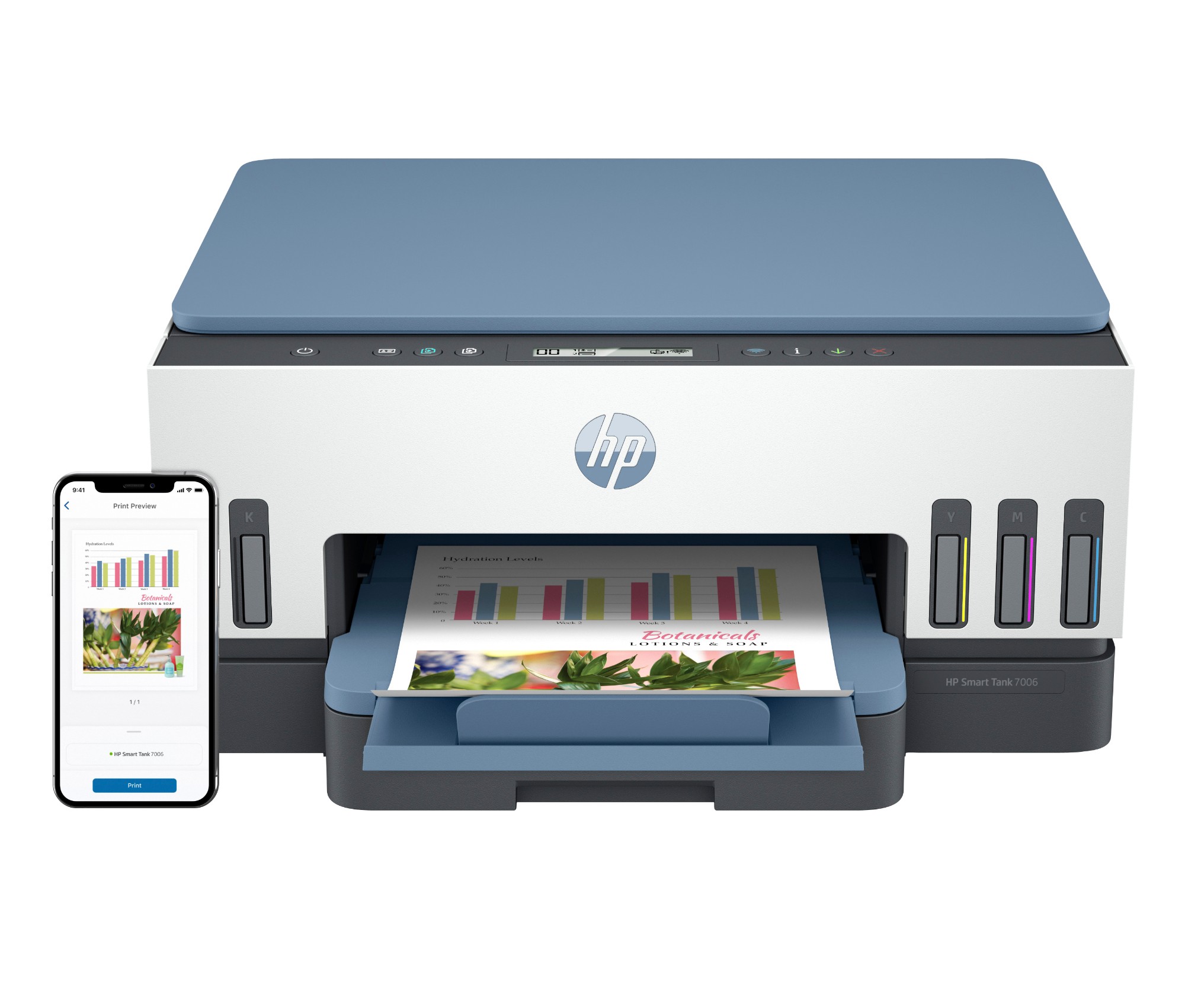 HP Smart Tank 7006 Wireless All-in-One Color Printer, Two-sided ...
