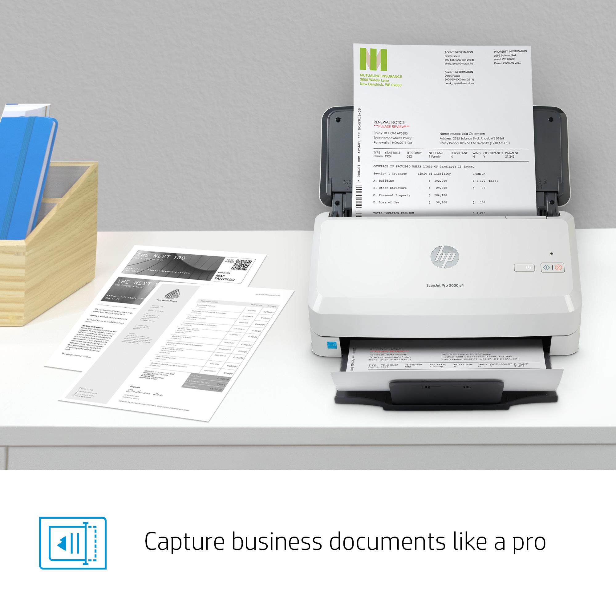 HP Scanjet Pro 3000 s4 Sheet-fed scanner 600 x 600 DPI A4 Black, White ...