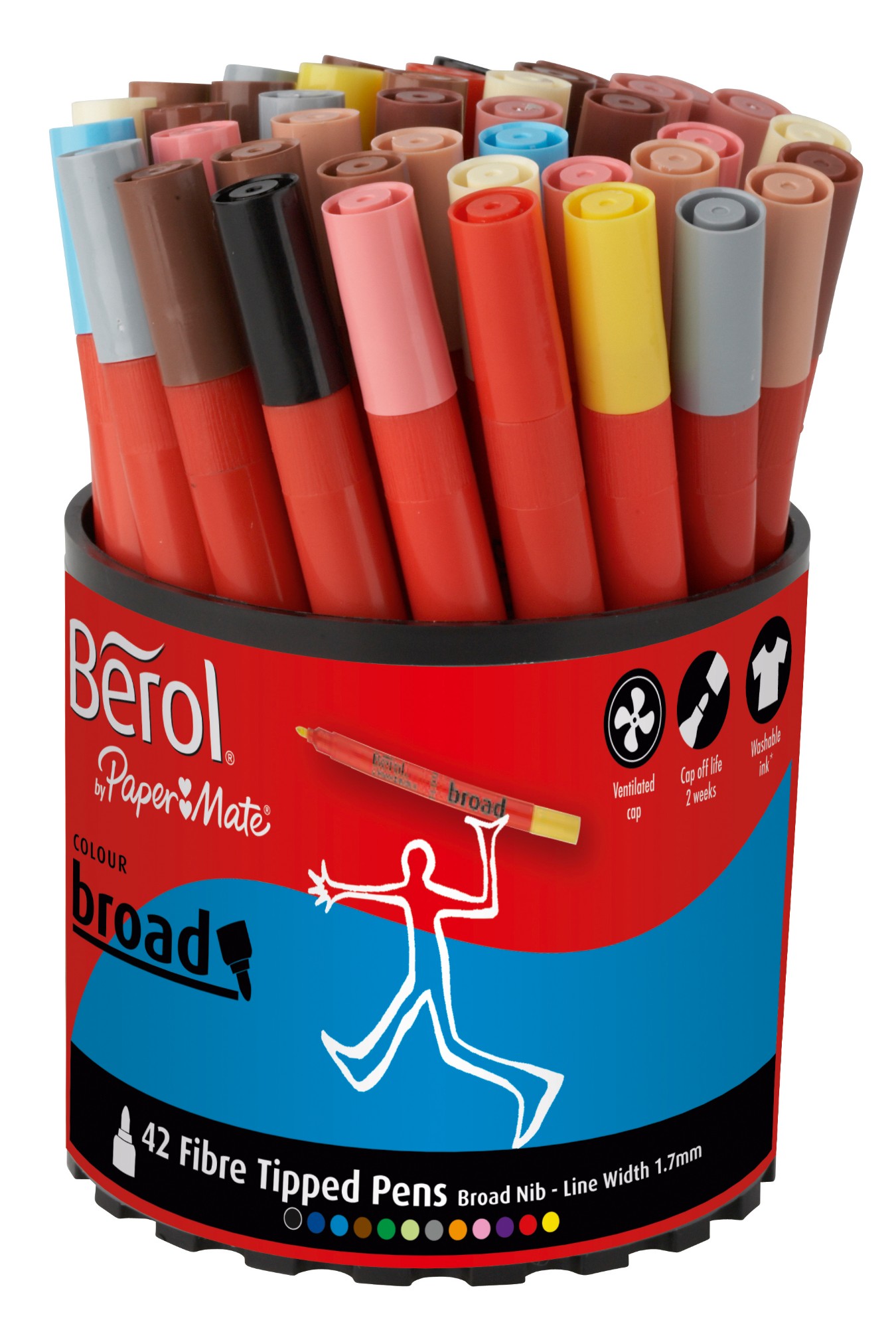Berol S0375970 felt pen Multicolour 42 pc(s), 0 in distributor ...