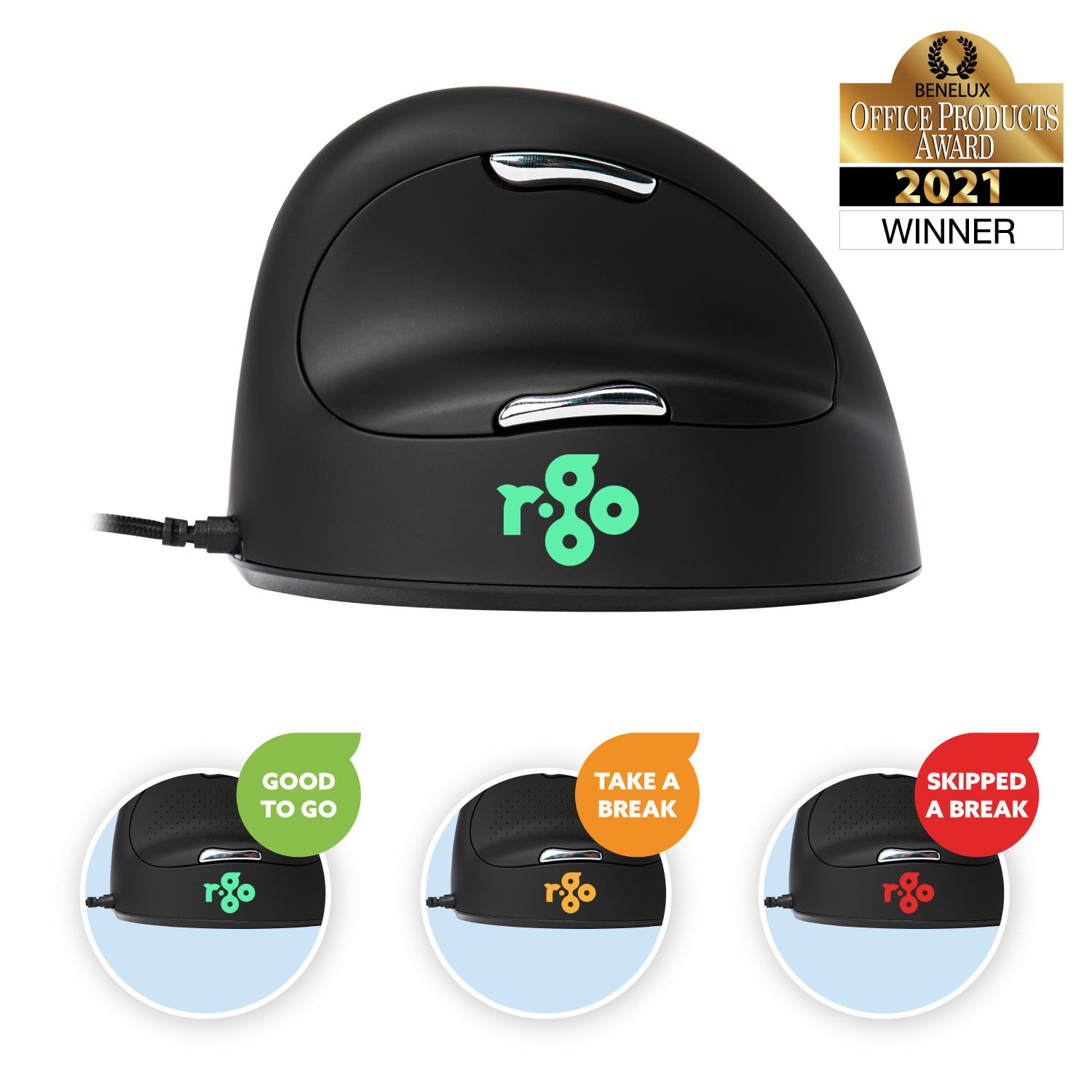 R-Go Tools R-Go HE Break Mouse, Ergonomic mouse, Anti-RSI software ...