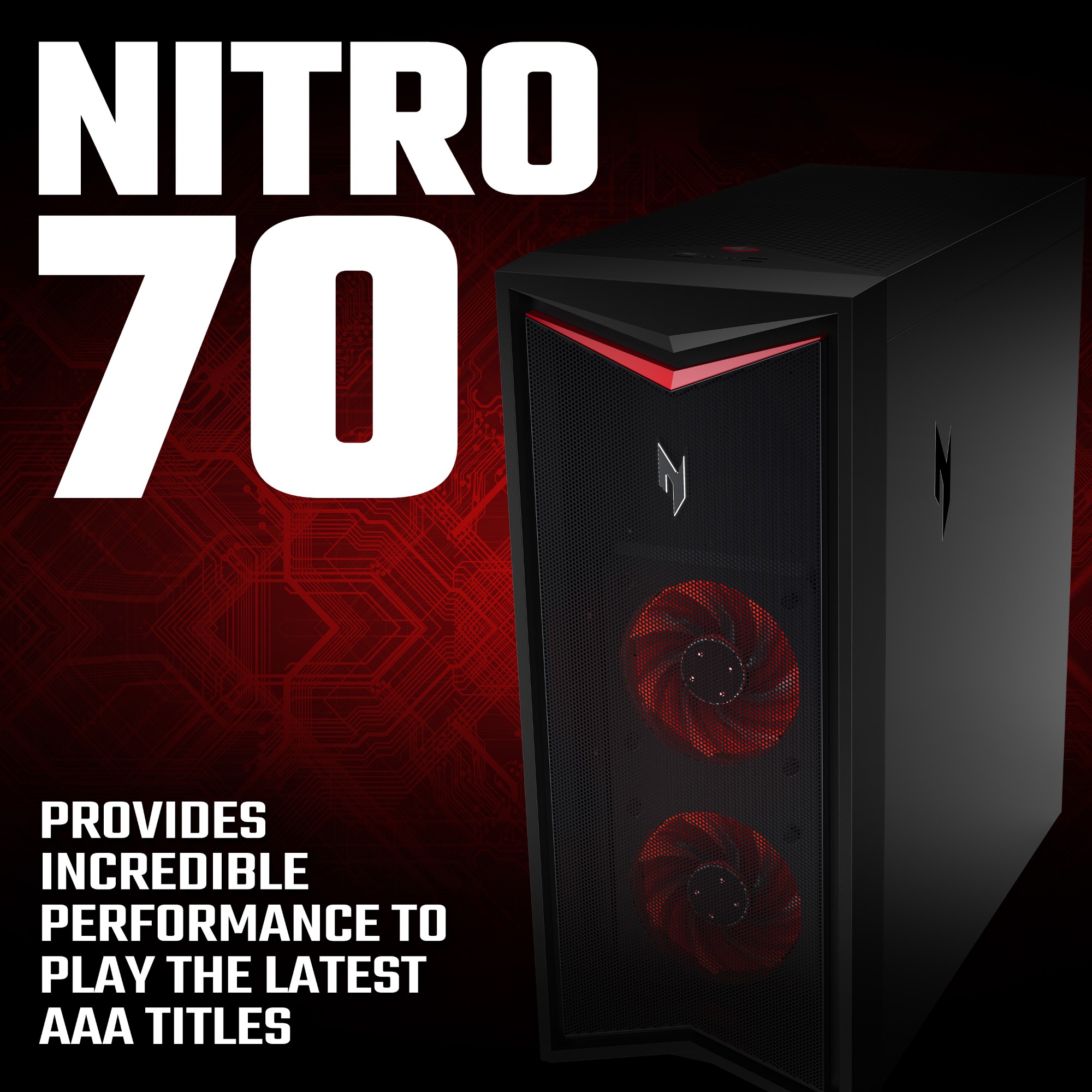 Acer NITRO 70 N70-130 Ryzen 7 RTX4070 SUPER 16GB 1TB Gaming Desktop Computer, 12 in distributor ...