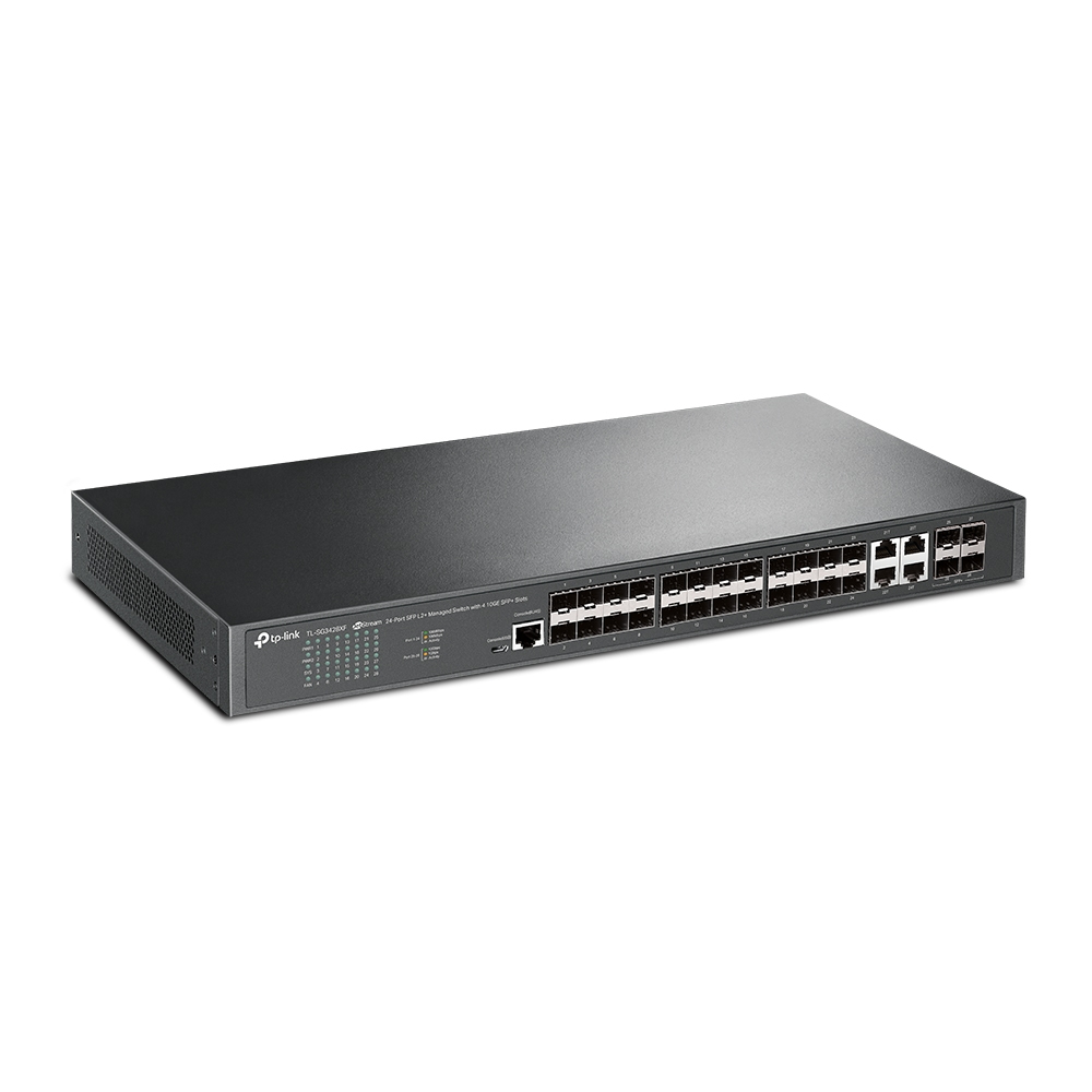 TP-Link JetStream 24-Port SFP L2+ Managed Switch with 4 10GE SFP+ Slots ...