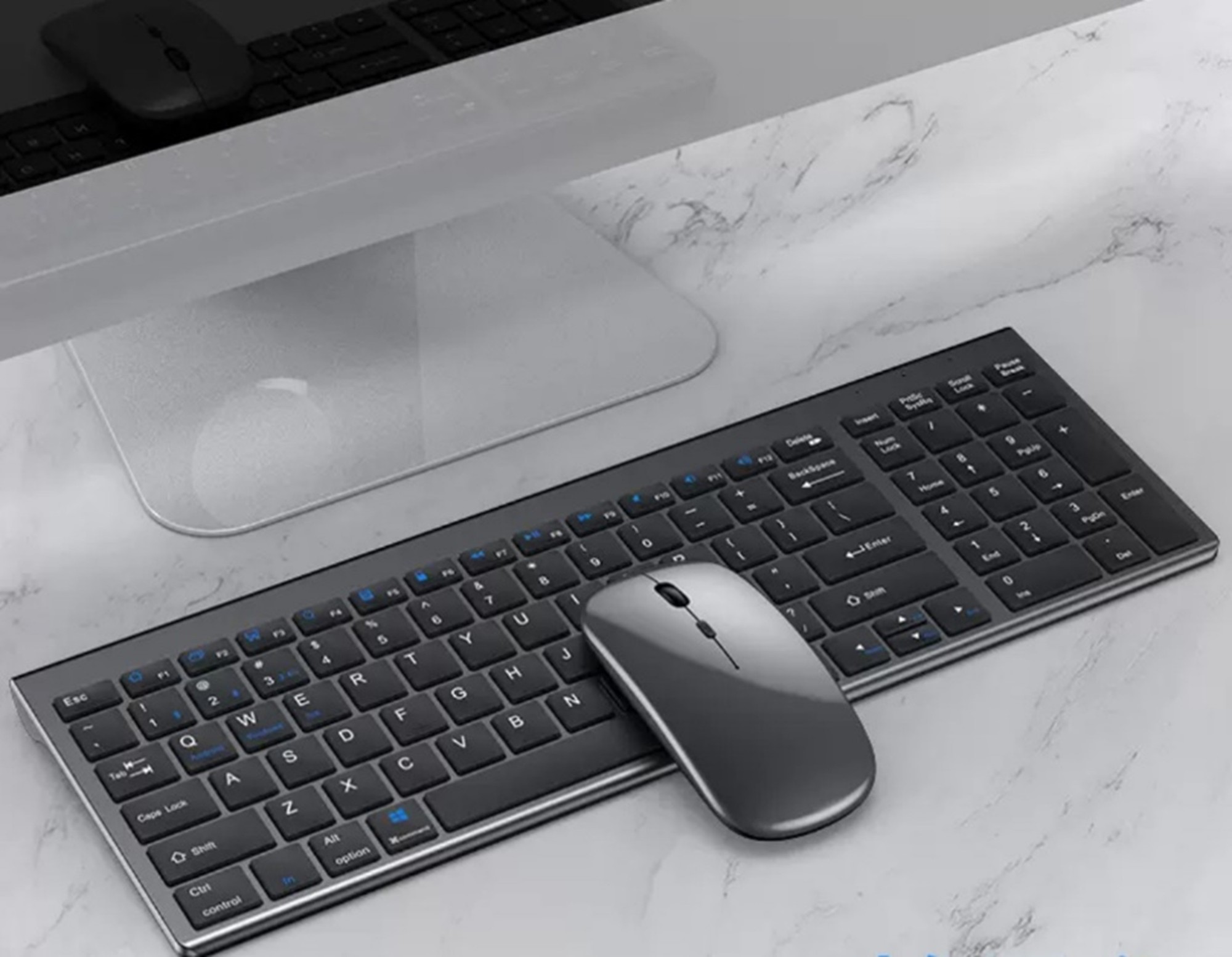 JLC X84 Wireless Keyboard and Mouse - Black V2