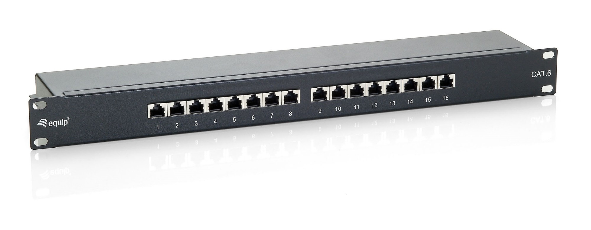 Equip 16-Port Cat.6 Shielded Patch Panel, Black, 35 in distributor ...