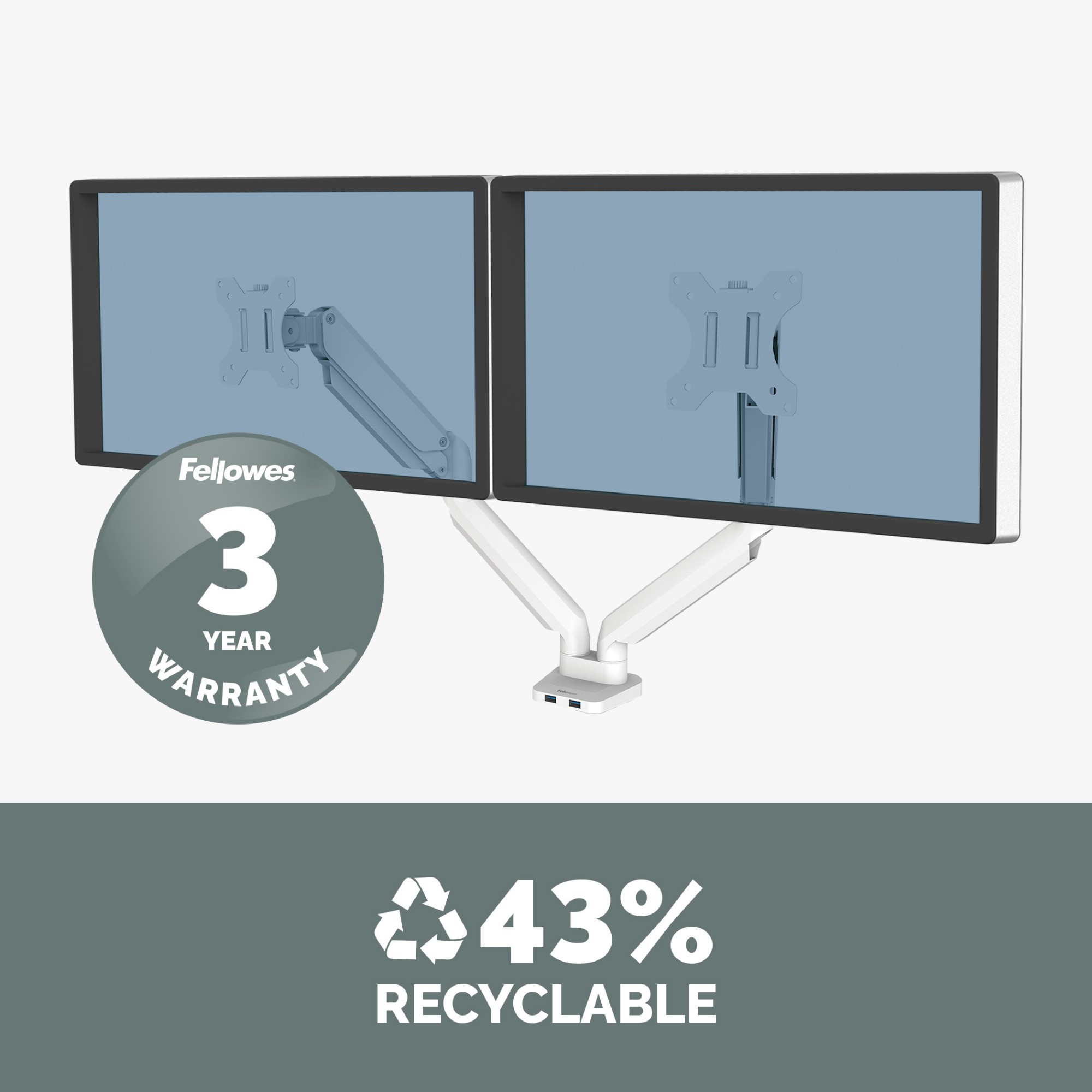 Fellowes Platinum Series Dual Monitor Arm - Monitor Mount for Two 8KG ...