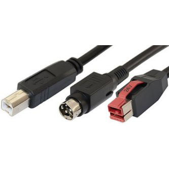 NCR POWERED USB PRINTER cable, 24V Power USB Cable, 1 meter, 12kgf min ...