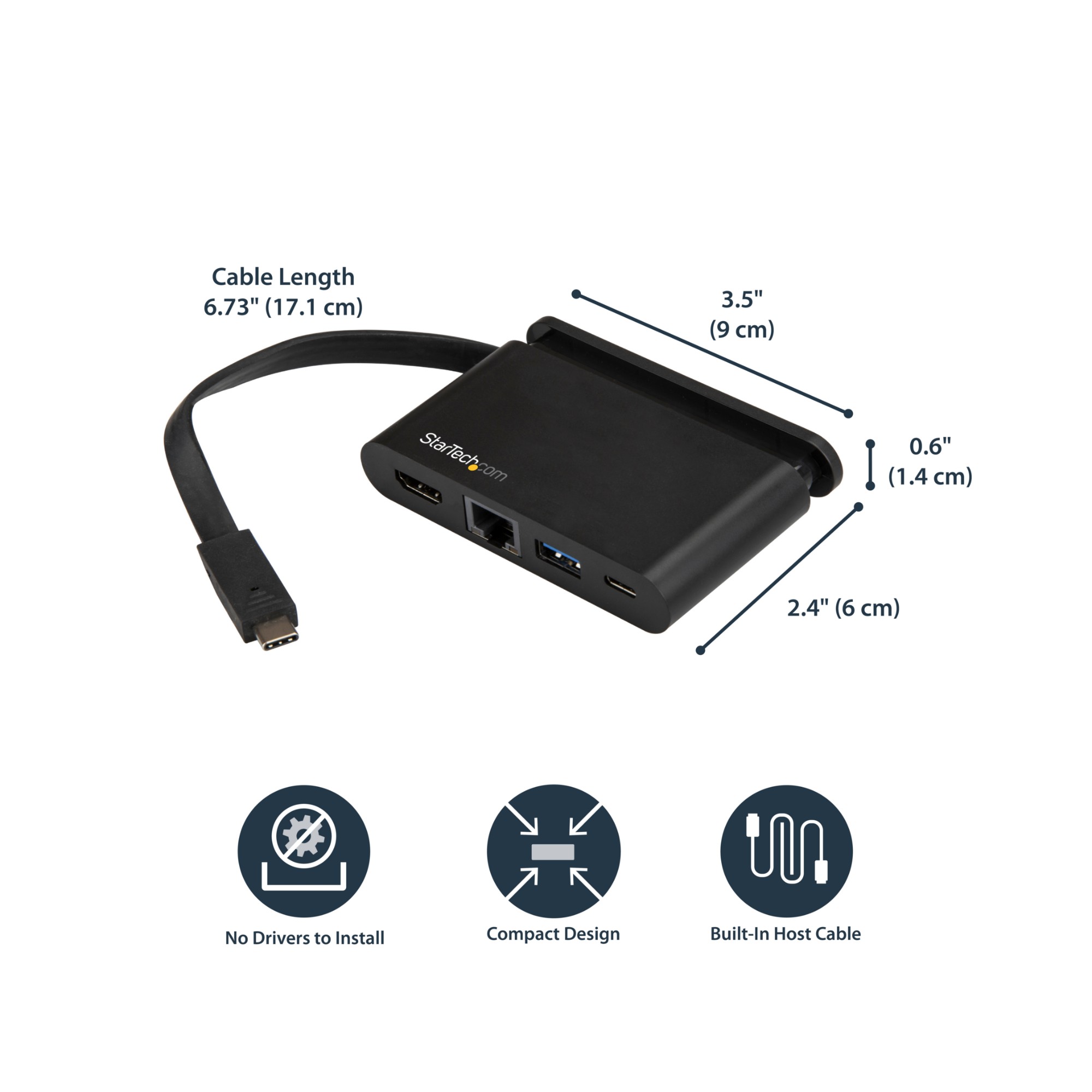 StarTech.com USB C Multiport Adapter - Portable USB-C Dock with 4K HDMI ...