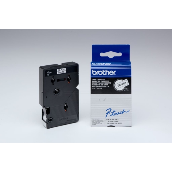 Brother TC-201 P-Touch Ribbon, 12mm x 7,7m, 10 in distributor/wholesale ...