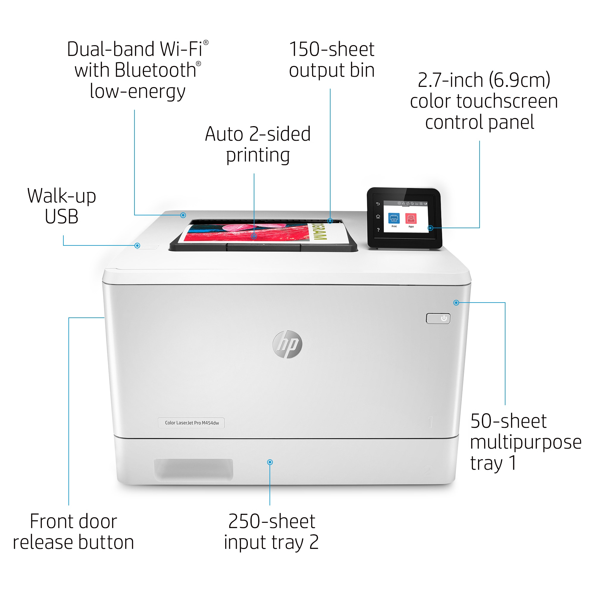 HP Color LaserJet Pro M454dn, Print, Two-sided printing, 68 in ...