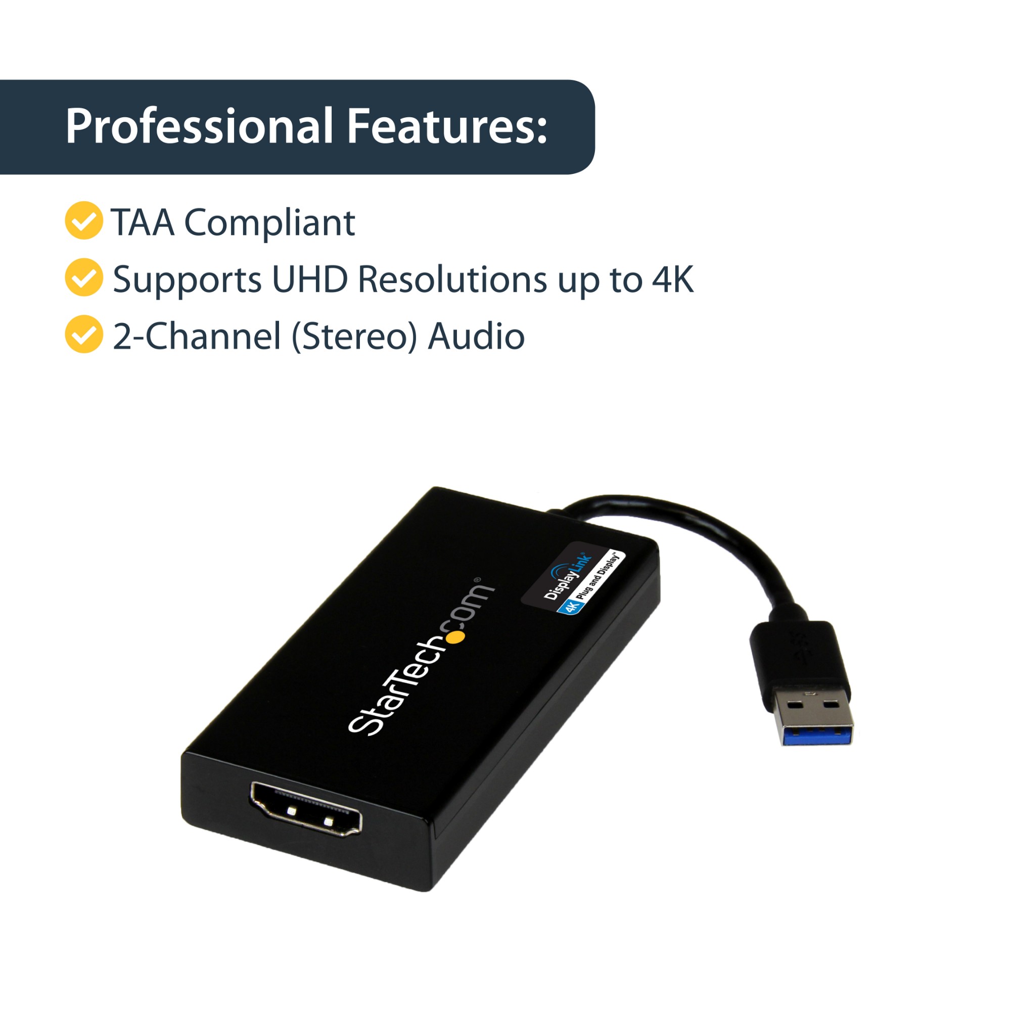 StarTech.com USB 3.0 to HDMI Adapter - 4K 30Hz Ultra HD - DisplayLink ...