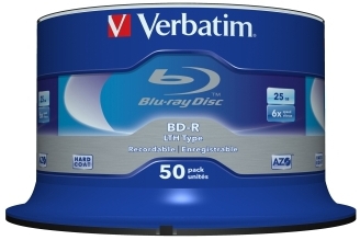 Verbatim BD-R Single Layer 6X LTH 25GB 50 GB 50 pc(s), 4 in distributor/wholesale stock for ...