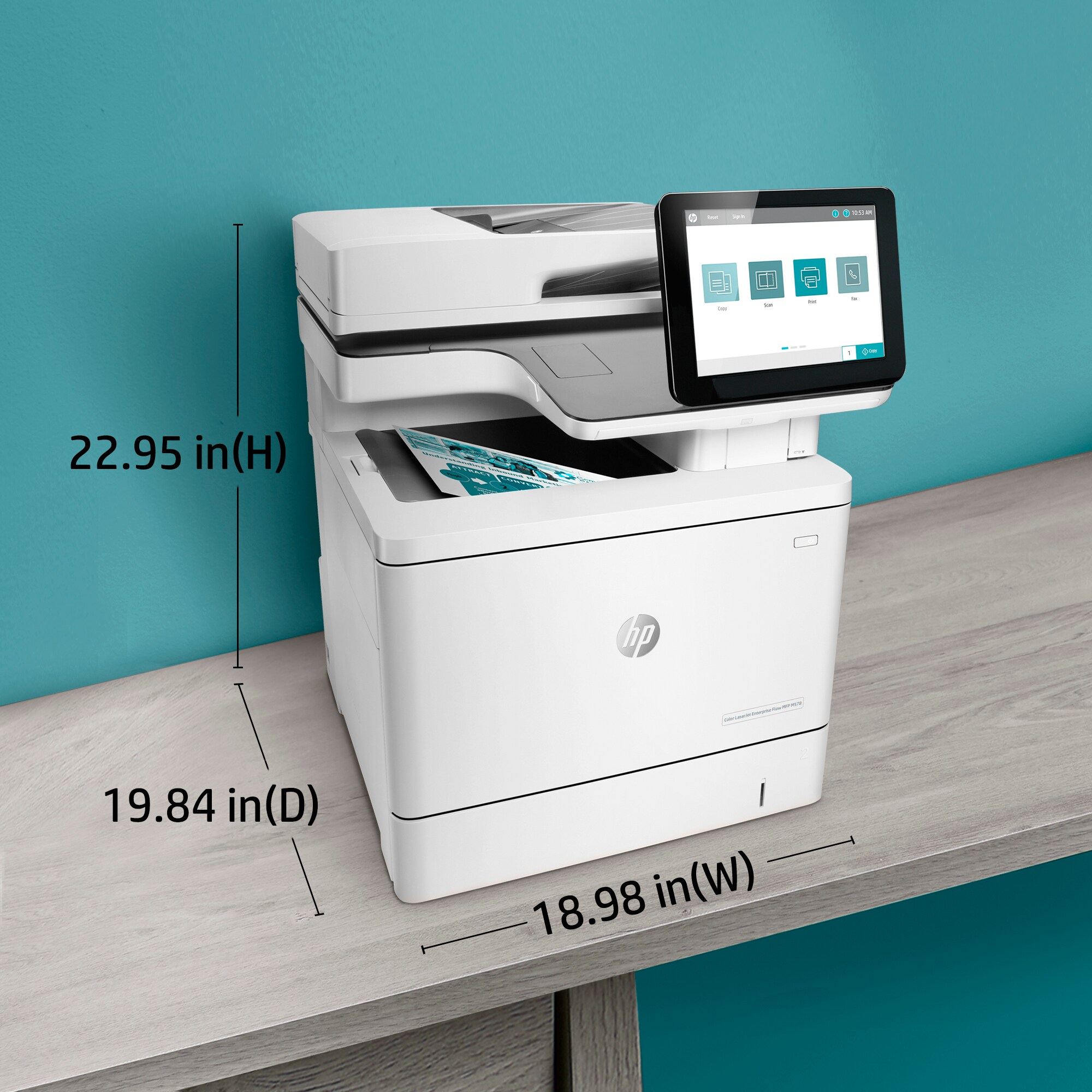 HP Color LaserJet Enterprise Flow MFP M578c, Print, copy, scan, fax ...