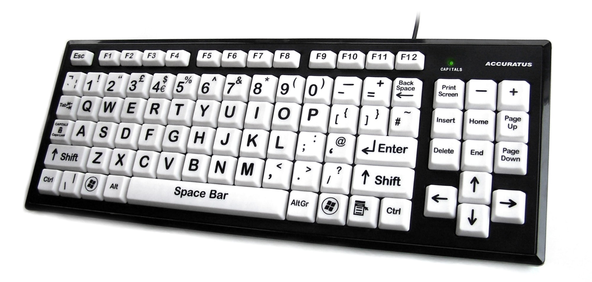 Accuratus KYB-MON2BLK-UCUH keyboard USB QWERTY English Black, White, 20 ...