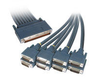 Cisco DTE mode—Molex LFH 200-pin connector and a DB-15-pin X.21 plug ...