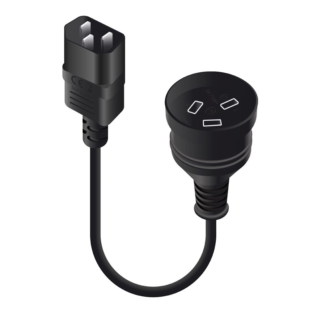 ALOGIC IEC C14 to Aus 3 Pin Mains Plug - Male to Female, 2495 in ...